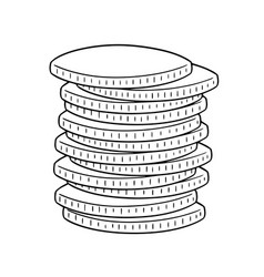 Coin stacks isolated sketch money and finance Vector Image