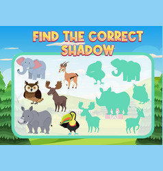 Shadow match game for kids Royalty Free Vector Image