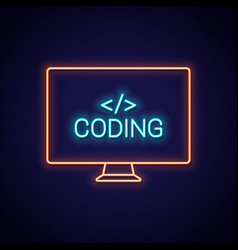 Blue neon frame with sparkles Royalty Free Vector Image