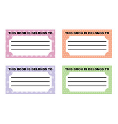 Simple colorful name tag to mark our books Vector Image
