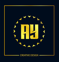 Initial letter ay logo template design Royalty Free Vector