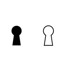 Keyhole isolated icons door key hole with light Vector Image