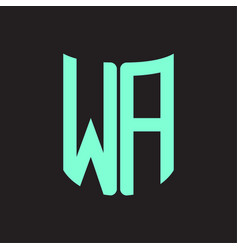 Wa logo with circle rounded negative space design Vector Image