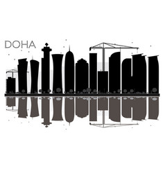 One single line drawing of doha city skyline Vector Image