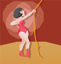 Pinup circus artist silhouette inkpen hooper Vector Image