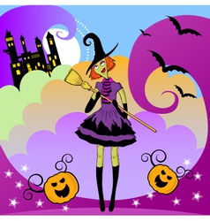 Kawaii cute halloween clipart set Royalty Free Vector Image