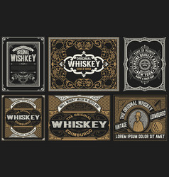 Vintage set retro cards template greeting card Vector Image