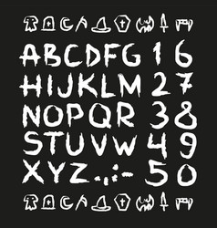 Graffiti letters font hand drawn line Royalty Free Vector