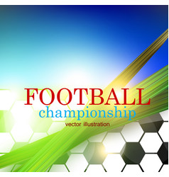 Football tournament with blue background template Vector Image