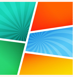 Empty comic book template background design Vector Image