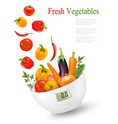 Kitchen scale weight Royalty Free Vector Image