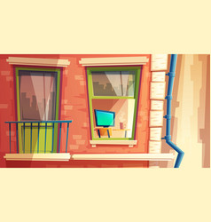 Small studio apartment cartoon plan Royalty Free Vector