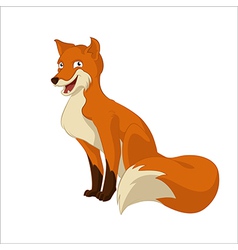 Cartoon funny fox sitting isolated Royalty Free Vector Image