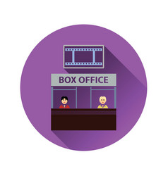 Cartoon boy selling ticket at the booth Royalty Free Vector