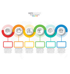 Infographic template design with 6 color options Vector Image