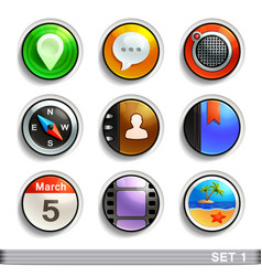 Cartoon comic round faces set Royalty Free Vector Image