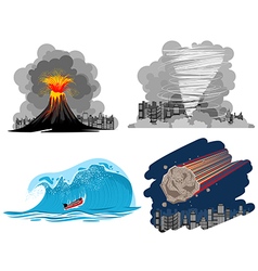 Natural disaster isometric set Royalty Free Vector Image