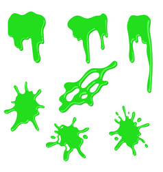 Green slime realistic dirt splat goo dripping Vector Image
