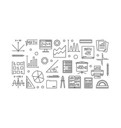 Mathematics doodle hand drawn school set Vector Image