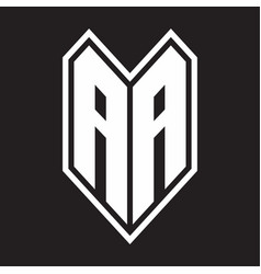 Aa logo with circle rounded negative space design Vector Image