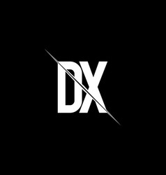 Dx logo monogram with shield shape design template