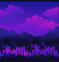 Seamless mountain landscape forest silhouettes Vector Image