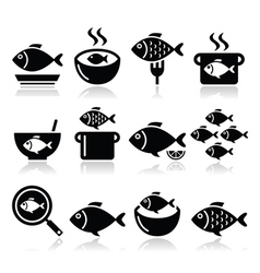 Caviar roe fish eggs icons set Royalty Free Vector Image