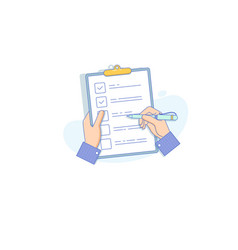 Check list with pencil Royalty Free Vector Image