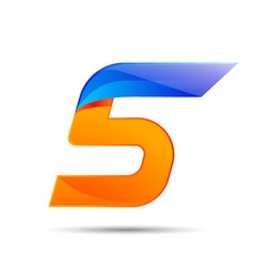 Flat number 2 isolated on white background Vector Image