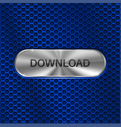 Blue oval buttons with chrome frame Royalty Free Vector