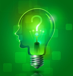 Green seedlings in a light bulb ecology Royalty Free Vector