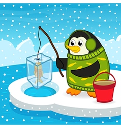 Penguin goes to sleep Royalty Free Vector Image