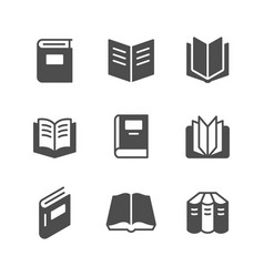Basic books icon set isolated Royalty Free Vector Image