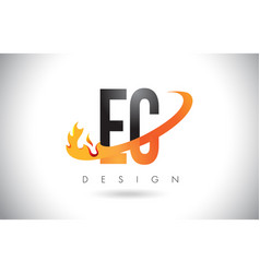 Ec e c brushed letter logo design with creative Vector Image