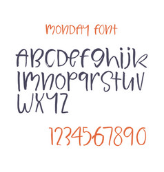 Calligraphic brush pen font hand drawn Royalty Free Vector