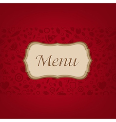Red background with menu Royalty Free Vector Image