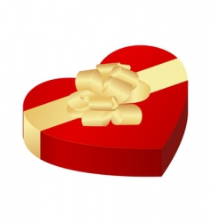 Red diamond heart in wooden box Royalty Free Vector Image