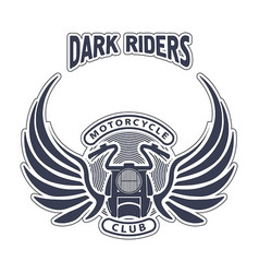 Custom motorcycles emblem template with winged Vector Image