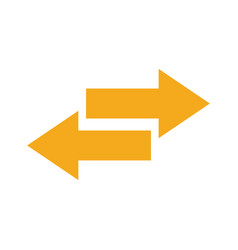 Red double curved arrow sign hand-drawn symbol Vector Image