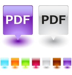 White 3d blank square and rounded button Vector Image