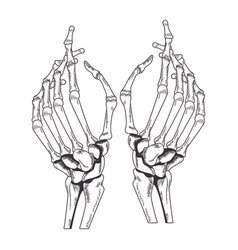 Skeleton hand with four aces Royalty Free Vector Image