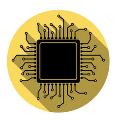Cpu microprocessor sticker style icon Royalty Free Vector