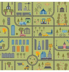 Seamless road play mat for kids activity Vector Image