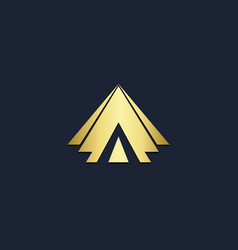 Triangle loop gold company logo Royalty Free Vector Image