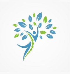 People tree sign color blue Royalty Free Vector Image