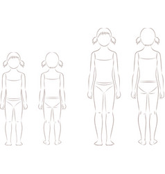 Teenager figure front and back Royalty Free Vector Image