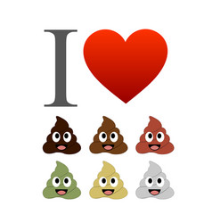 Set of cute poop emoji Royalty Free Vector Image