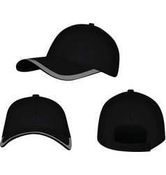Set of baseball caps front back and side view Vector Image
