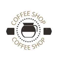 Coffee shop sign cafe symbol badge Royalty Free Vector Image