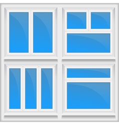Plastic windows flat set Royalty Free Vector Image